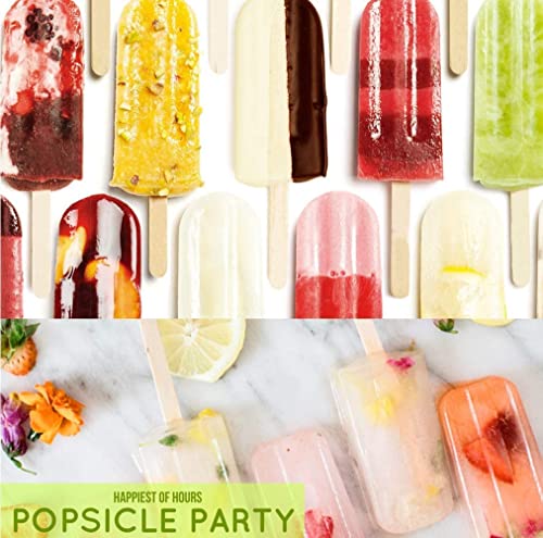 Homemade Popsicle Molds Shapes, Silicone Frozen Ice Popsicle Maker-BPA Free, with 50 Popsicle Sticks, 50 Popsicle Bags, 10 Reusable Popsicle Sticks, Funnel and Ice Pop Recipes