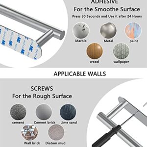 Paper Towel Holder Wall Mount-Adhesive or Drilling Stainless Steel Paper Towel Holder Under Cabinet Mount for Kitchen Bathroom (Silver)