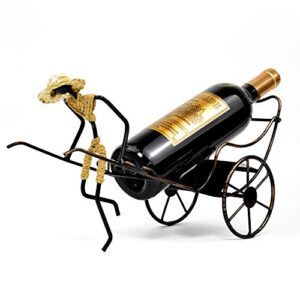 wine bottle holder stand rickshaw decor display countertop tabletop wine rack single bottle home gift kitchen gift wine shelf