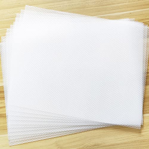 Refrigerator Liners, 12 PCS 17.7" x 11.8" Clear Fridge Liners and Mats for Shelves Washable, Non Slip Shelf Liners for Kitchen Drawer Cabinets Cupboard Placemat