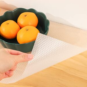 Refrigerator Liners, 12 PCS 17.7" x 11.8" Clear Fridge Liners and Mats for Shelves Washable, Non Slip Shelf Liners for Kitchen Drawer Cabinets Cupboard Placemat