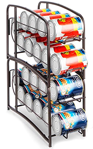 Auledio Stackable Beverage Can Dispenser Rack, Can Storage Organizer Holder for Canned food or Pantry Refrigerator(2 Pack)