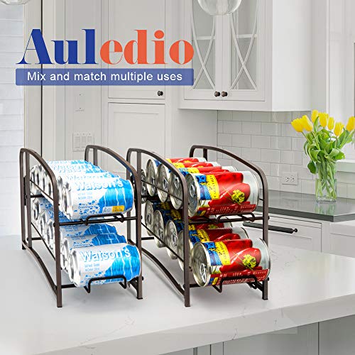 Auledio Stackable Beverage Can Dispenser Rack, Can Storage Organizer Holder for Canned food or Pantry Refrigerator(2 Pack)