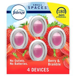 febreze small spaces air freshener, plug in alternative for the home, berry & bramble, odor fighter for strong odor (4 count)