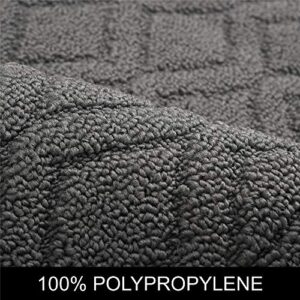 48x20 Inch/30X20 Inch Kitchen Rug Mats Made of 100% Polypropylene 2 Pieces Soft Kitchen Mat Specialized in Anti Slippery and Machine Washable (Grey)