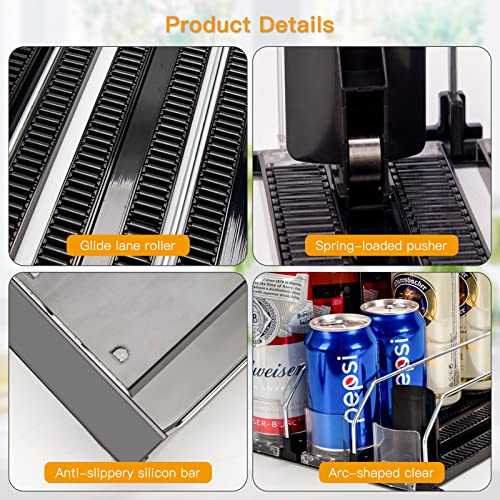 Drink Organizer for Fridge | Refrigerator Bottle Can Organizer, Self-Pushing Soda Can Dispenser Holds Up to 12 Cans, Beverage Storage for Pantry/Vending Machine