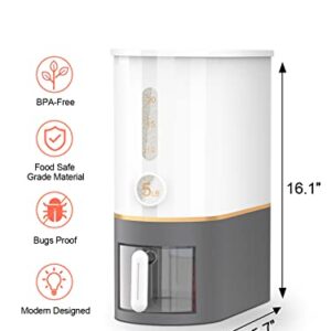 JOSTRY 25 Lbs Large Sealed Rice Dispenser, Cereal Dry Food Storage Containers with Measuring Cup, BPA-Free Household for Kitchen Pantry Organization