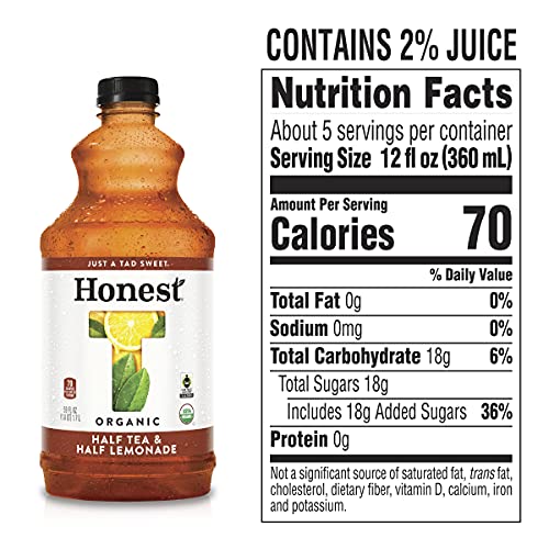 Honest Tea Half Tea and Half Lemonade, 59 Fl Oz (Pack of 8)