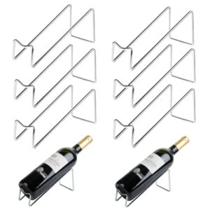 yeesport single wine rack, set of 6 wine bottle holders, simple style metal wine bottle stand, modern single bottle champagne rack, countertop liquor bottle stand wine organizer rack for dining table