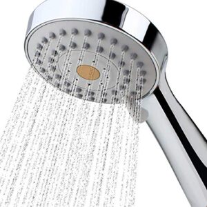 ho2me high pressure handheld shower head with powerful shower spray against low pressure water supply pipeline, multi-functions, w/ 79 inch hose, bracket, flow regulator, chrome finish