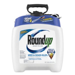 Roundup Ready-To-Use Weed & Grass Killer III -- with Pump 'N Go 2 Sprayer, Use in & Around Vegetable Gardens, Tree Rings, Flower Beds, Patios & More, Kills to the Root, 1.33 gal.