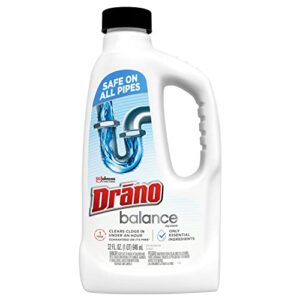 drano balance drain clog remover and cleaner, non-corrosive, formulated using only essential ingredients, 32 fl oz