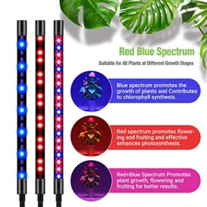 FRENAN Grow Light with Stand, Grow Lights for Indoor Plants with Red Blue Spectrum, 10 Dimmable Brightness, 4/8/12H Timer, 3 Switch Modes, Adjustable Gooseneck, Suitable for Various Plants Growth