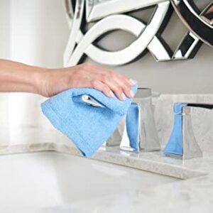 Quickie Microfiber Cleaning Cloth, 14 X 14 in., Blue, 24 Pack, Washable and Reusable, All-Purpose Towel/Wiper for Multi-Purpose Indoor/Outdoor Cleaning/Dusting/Polishing on Kitchen/Bathroom