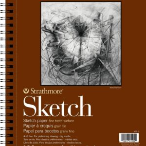 Strathmore 455-3, 400 Series Sketch Pad, 9"x12" Wire Bound, 100 Sheets, White