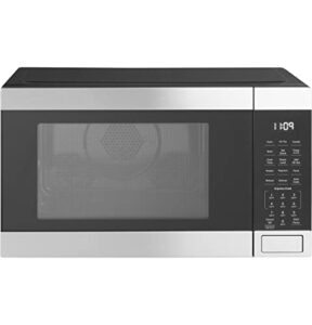 ge 3-in-1 countertop microwave oven | complete with air fryer, broiler & convection mode | 1.0 cubic feet capacity, 1,050 watts | kitchen essentials for the countertop or dorm room | stainless steel