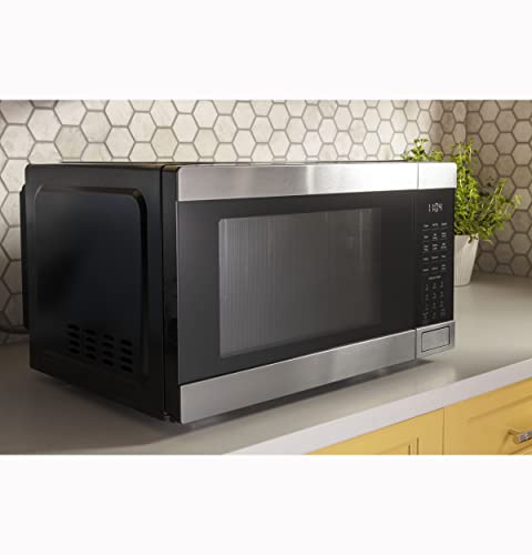 GE 3-in-1 Countertop Microwave Oven | Complete With Air Fryer, Broiler & Convection Mode | 1.0 Cubic Feet Capacity, 1,050 Watts | Kitchen Essentials for the Countertop or Dorm Room | Stainless Steel