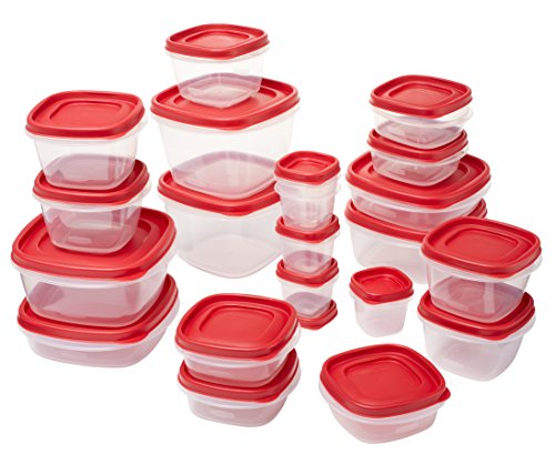 Rubbermaid Easy Find Lids Food Storage Containers, Racer Red, 42 Piece Set