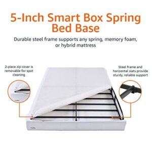 Amazon Basics Smart Box Spring Bed Base, 5-Inch Mattress Foundation - Full Size, Tool-Free Easy Assembly