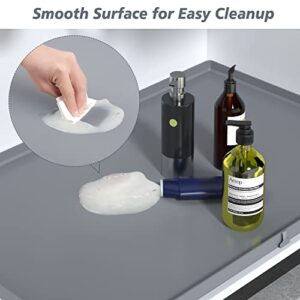 FUNXIM Under Sink Mat, Under Sink Liner For Kitchen Waterproof,Under Sink Mats 34" X 22" Silicone With Unique Drain Hole For Kitchen, Cabinets, Bathroom And Laundry Room (Gray)