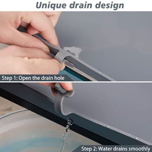 FUNXIM Under Sink Mat, Under Sink Liner For Kitchen Waterproof,Under Sink Mats 34" X 22" Silicone With Unique Drain Hole For Kitchen, Cabinets, Bathroom And Laundry Room (Gray)