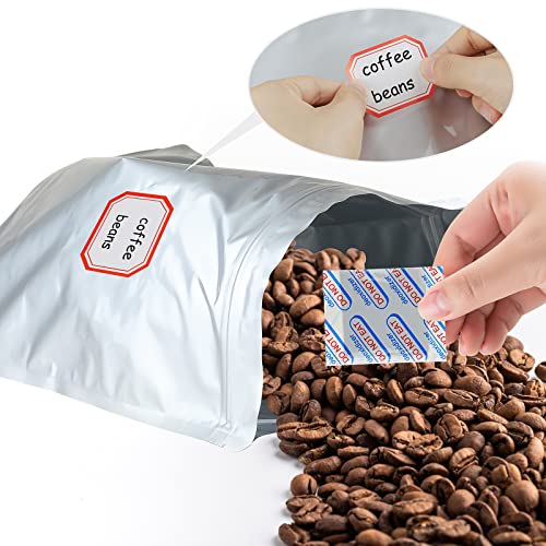 15Pack Large Mylar Bags for Food Storage With 15 Oxygen Absorbers 2000cc - 5 Gallon Resealable Bags for Packaging Products 15 Sticker