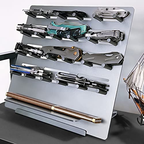 Pocket Knife Storage Rack Knife Display Holder For Desktop Multitool Tool Organizer Aluminum Shelf