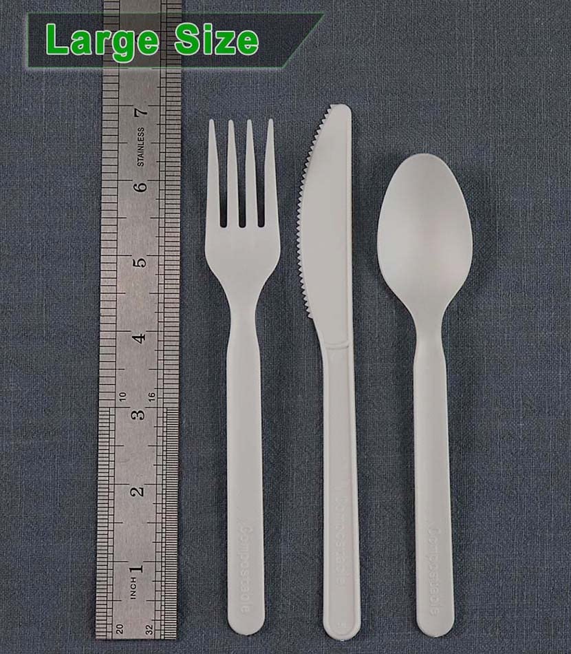 GreenWorks Compostable Forks,100 Count 7" Heavyweight Biodegradable Disposable Cutlery Fork