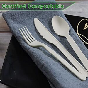 GreenWorks Compostable Forks,100 Count 7" Heavyweight Biodegradable Disposable Cutlery Fork