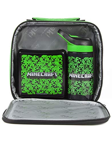 Minecraft Lunch Bag Set Creeper (Lunch Box, Water Bottle, Snack Pot)