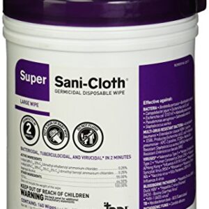 PDI-Q55172 Professional Disposables Surface Disinfectant Super Sani-Cloth Wipes, 160 Count - Purple