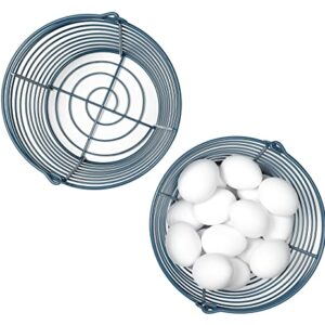 CONCORD 8" Egg Basket For Storage Collecting and Transporting Chicken and Duck Eggs. Farm Grade Wire Baskets. 2 Pack (Blue)