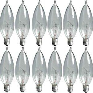 GE Decorative Light Bulbs, 40 Watt, Clear Finish, Candelabra Base (12 Pack)