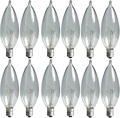 GE Decorative Light Bulbs, 40 Watt, Clear Finish, Candelabra Base (12 Pack)