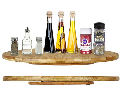 Greenco Bamboo Lazy Susan Turntable Spice Rack, 10 Inch Premium Bamboo, Perfect For Cabinets and Pantries, Neatly Store & Organize Spices, Condiments, and More