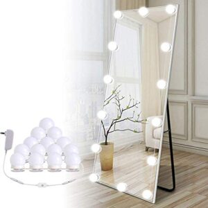 Brightown Hollywood Led Vanity Lights Strip Kit, with 14 Dimmable Light Bulbs for Full Body Length Mirror and Bathroom Wall Mirror, Plug in Mirror Lights with Power Supply, White (No Mirror Included)