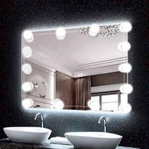 Brightown Hollywood Led Vanity Lights Strip Kit, with 14 Dimmable Light Bulbs for Full Body Length Mirror and Bathroom Wall Mirror, Plug in Mirror Lights with Power Supply, White (No Mirror Included)