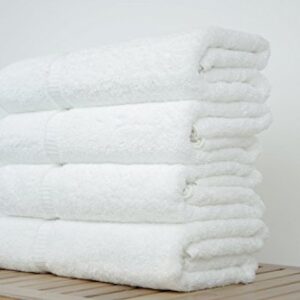 Chakir Turkish Linens 100% Cotton Premium Turkish Towels for Bathroom | 27'' x 54'' (4-Piece Bath Towels - White)