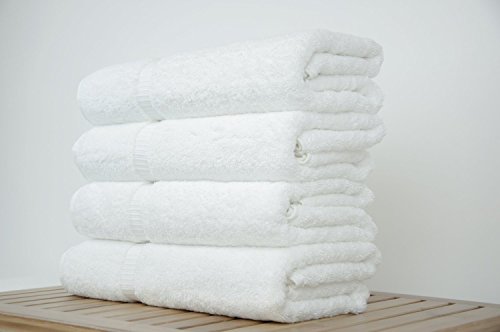 Chakir Turkish Linens 100% Cotton Premium Turkish Towels for Bathroom | 27'' x 54'' (4-Piece Bath Towels - White)