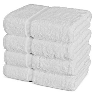 Chakir Turkish Linens 100% Cotton Premium Turkish Towels for Bathroom | 27'' x 54'' (4-Piece Bath Towels - White)