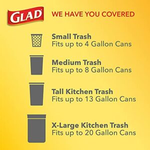 GLAD ForceFlexPlus Tall Kitchen Drawstring Trash Bags with Clorox, 13 Gallon White Trash Bag for Kitchen, Mountain Air Scent, 90 Count