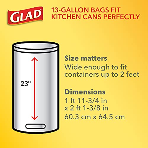 GLAD ForceFlexPlus Tall Kitchen Drawstring Trash Bags with Clorox, 13 Gallon White Trash Bag for Kitchen, Mountain Air Scent, 90 Count