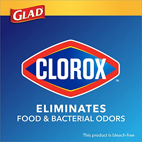 GLAD ForceFlexPlus Tall Kitchen Drawstring Trash Bags with Clorox, 13 Gallon White Trash Bag for Kitchen, Mountain Air Scent, 90 Count