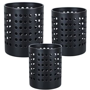 ksendalo black utensil holders set of 3 metal silverware drainer basket cutlery strainer silverware dryer utility sink drying caddy organizer for home office