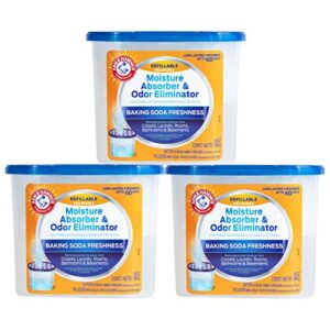 arm & hammer fragrance free refillable moisture absorber and odor eliminator 14 oz.(pack of 3)