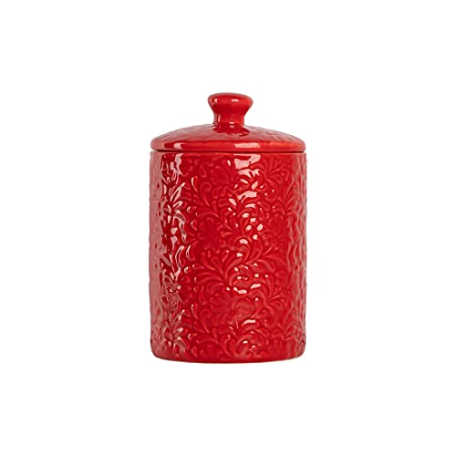 10 Strawberry Street Kitchen Canister Set, Fleur Red (Pack of 3)