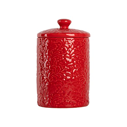 10 Strawberry Street Kitchen Canister Set, Fleur Red (Pack of 3)