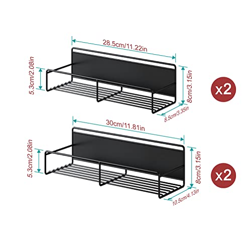 ITCFBSCW 4 Pack Magnetic Shelf For Refrigerator, Magnetic Fridge Shelf, Magnetic Shelf, Spice Rack Organizer For Cabinet, Magnet Spice Rack For Refrigerator