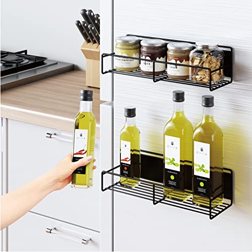 ITCFBSCW 4 Pack Magnetic Shelf For Refrigerator, Magnetic Fridge Shelf, Magnetic Shelf, Spice Rack Organizer For Cabinet, Magnet Spice Rack For Refrigerator