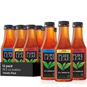 pure leaf iced tea, sweetened variety pack, 18.5 fl oz. bottles (12 pack)